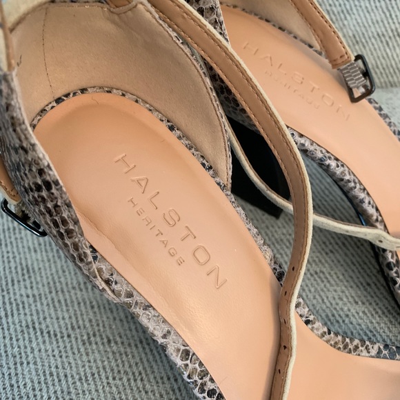 Halston Heritage | Shoes | Halston Heritage Mandi Snake Sandal Heelsize ...